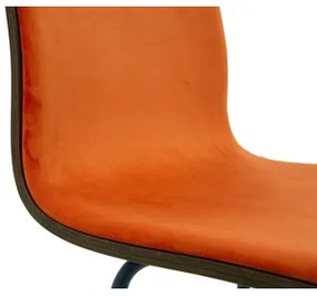 Oranžová velurová židle VINGE