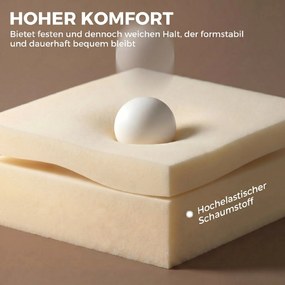 HOMCOM nastavitelná kancelářská židle – čenilový potah, náklon, 360° otočná, dvojvrstvý sedák, nosnost 120 kg, krémová