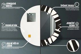 Kulaté dekorativní zrcadlo Geometrie abstrakce fi 50 cm