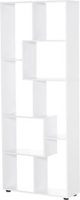 HOMCOM Moderní vertikální knihovna s 8 policemi z E1 dřevotřísky 70 x 24 x 178 cm bílá