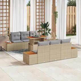 Sada zahradních pohovek 7 ks Beige a šedá 3350032