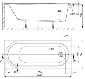 Scansani Dida akrylátová vana Délka vany: 140cm