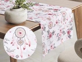 Biante Bavlněný běhoun na stůl Sandra SA-179 Růžové lapače a růže 20x140 cm