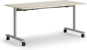 Mobilní stůl MATCH, 160x80 cm, šedá podnož, dub přírodní