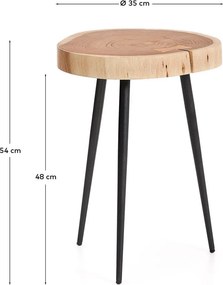Kulatý odkládací stolek s deskou z akácie 35x35 cm Tanive – Kave Home