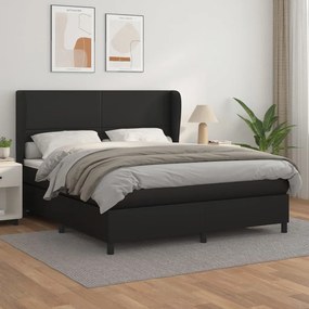 Box spring postel s matrací černá 180x200 cm umělá kůže 3128925