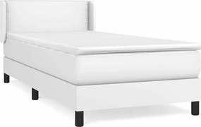 Box spring postel s matrací bílá 100x200 cm umělá kůže 3130704
