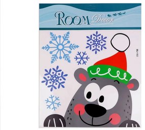 Vánoční okenní fólie samolepící Medvěd