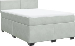 Box spring postel s matrací světle šedá 160x200 cm samet 3288648
