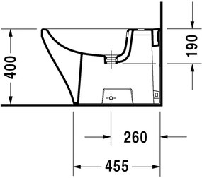 Duravit DuraStyle - Stojící bidet, 1 otvor pro armaturu propíchnutý, 37x63 cm, bílý 2283100000