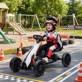 Motokára pro děti, elektrická motokára, do 5 km/h, bezpečnostní pás, sedadlo s opěradlem, plast, kov, bílá barva
