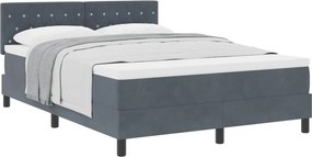 Postel s boxspringem s matrací Tmavě šedá 160 x 200 cm samet 3339117
