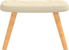 Relaxační křeslo se stoličkou krémové textil 327536