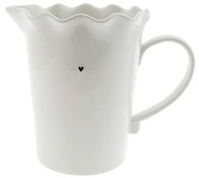 Bastion Collections Porcelánový džbán White Ruffle 1,3 l, bílá barva, porcelán