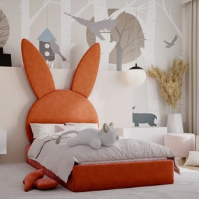 Čalouněná postel KRÁLÍK oranžová