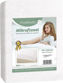 Bellatex Prostěradlo Mikroflanel Bílá 90x200 cm