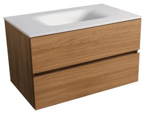 Koupelnová skříňka s umyvadlem bílá mat Naturel Verona 66x51,2x52,5 cm světlé dřevo VERONA66BMSD
