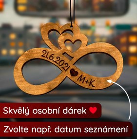 Ahome CZ Dřevěná vůně do auta –  Nekonečno s vlastním vzkazem