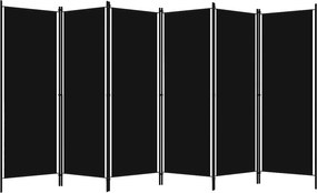 6dílný paraván černý 300 x 180 cm 320730