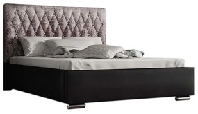 Čalouněná postel SIENA + rošt + matrace, Siena02 s krystalem/Dolaro08, 120x200