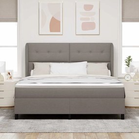 Postel s boxspringem s čelo Taupe 180 x 200 cm textil 3340582