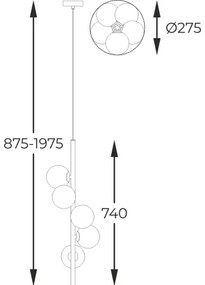 Zuma Line P0574-05E-F7AA - Lustr na lanku ARCTURUS 5xG9/4W/230V zlatá