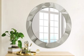 Kulaté dekorativní zrcadlo Abstraktní bílý krystal fi 60 cm