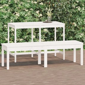 vidaXL 2místná zahradní lavice bílá 159,5x44x45 cm masivní borovice [824011] Barva: Bílá borovice