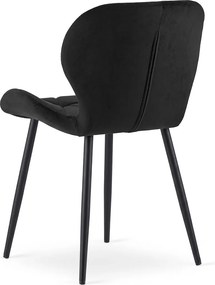 Jídelní židle MANGO VELVET s černými nohami, černá