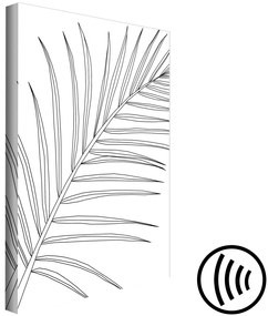 Obraz Černé kontury palmového listu - bílá abstrakce s rostlinným motivem