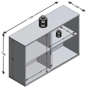 Skříňka s posuvnými dveřmi Elias, antracit/dub sonoma