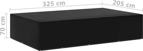 Plachty na zahradní nábytek 2 ks 12 oček 325 x 205 x 70 cm 3082838