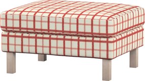 Potah na podnožku IKEA Karlstad barva červená látka vzorované