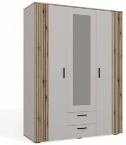 Šatní skříň se zrcadlem AVA 150 cm dub evoke/kašmírová