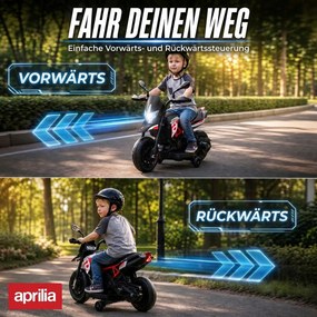 AIYAPLAY dětská elektrická motorka Aprilia 6 V, červená