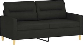 2místná pohovka s polštáři černá 140 cm textil 3200825