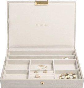 Krabička na šperky Stackers Croc s poklicí classic putty