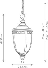 Závěsné světlo do pergoly Elstead English Bridle M/IP44 bronz
