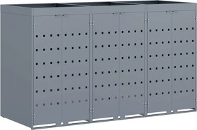 Úložný box na 3 popelnice Světle šedá 204 x 77,5 x 121,5 cm 3394749