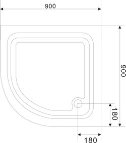 Aqualine BTTR90 sprchová vanička 90 x 90 x 15 cm akrylát