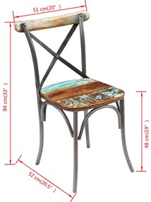 Jídelní židle 2 ks masivní recyklované dřevo,  243722