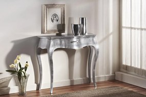 Luxusní konzolový, odkládací stolek s aplikací stříbrné fólie