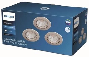 Philips - SADA 3x LED Stmívatelné podhledové svítidlo DIVE LED/5,5W/230V 2700K