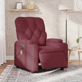 Elektrické masážní polohovací křeslo vínové textil 3204701