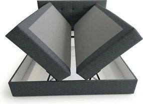 Čalouněná postel boxspring DIRELIS VIBE 180x200 cm tmavě šedá Matrace: Matrace Bonell pružinová