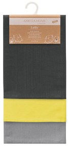 Sada kuchyňských ručníků Letty Plain - 3 ks šedá/žlutá