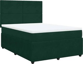Box spring postel s matrací tmavě zelená 140x200 cm samet 3292355