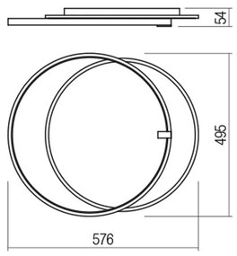 Redo 01-2659 stropní LED svítidlo Arp pískově bílá, 45W, 3000K, 57cm