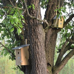 Ptačí budka Simi, 30x15x13 cm, dřevo/kov, hnědá