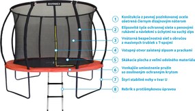Marimex | Trampolína Marimex Premium 396 cm + vnitřní ochranná síť + schůdky ZDARMA | 19000113